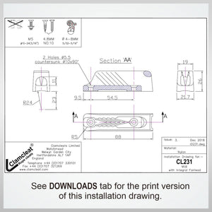 CLAMCLEAT® Midi Integral Fairlead Clamp CL231 - Wind Lounge